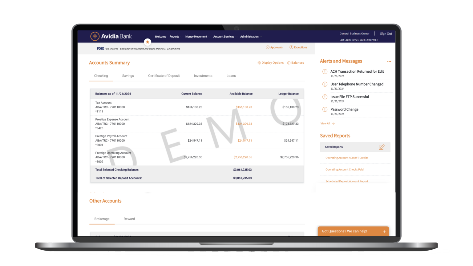 Business Online Banking - Avidia Bank