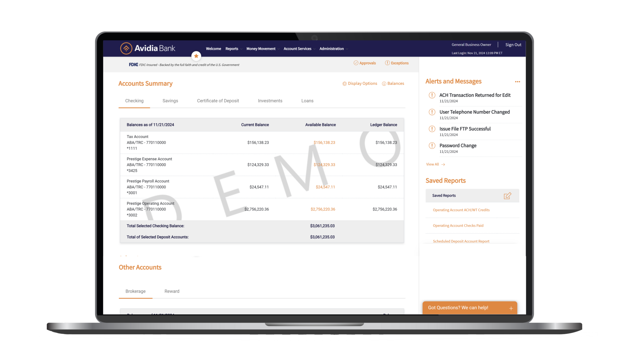 Business Online Banking - Avidia Bank
